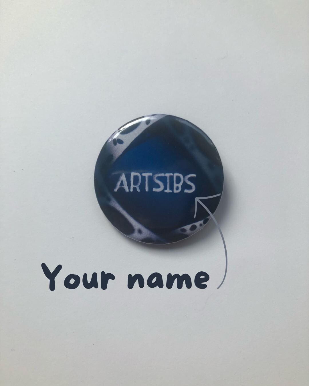 Your Name in Arcane Style, Arcane Button, Arcane Pin, Customisable ...