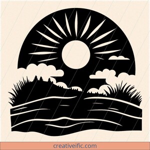 Sunset Scenes SVG Bundle, 4 Unique Sunset SVG Files, Perfect for Cricut ...