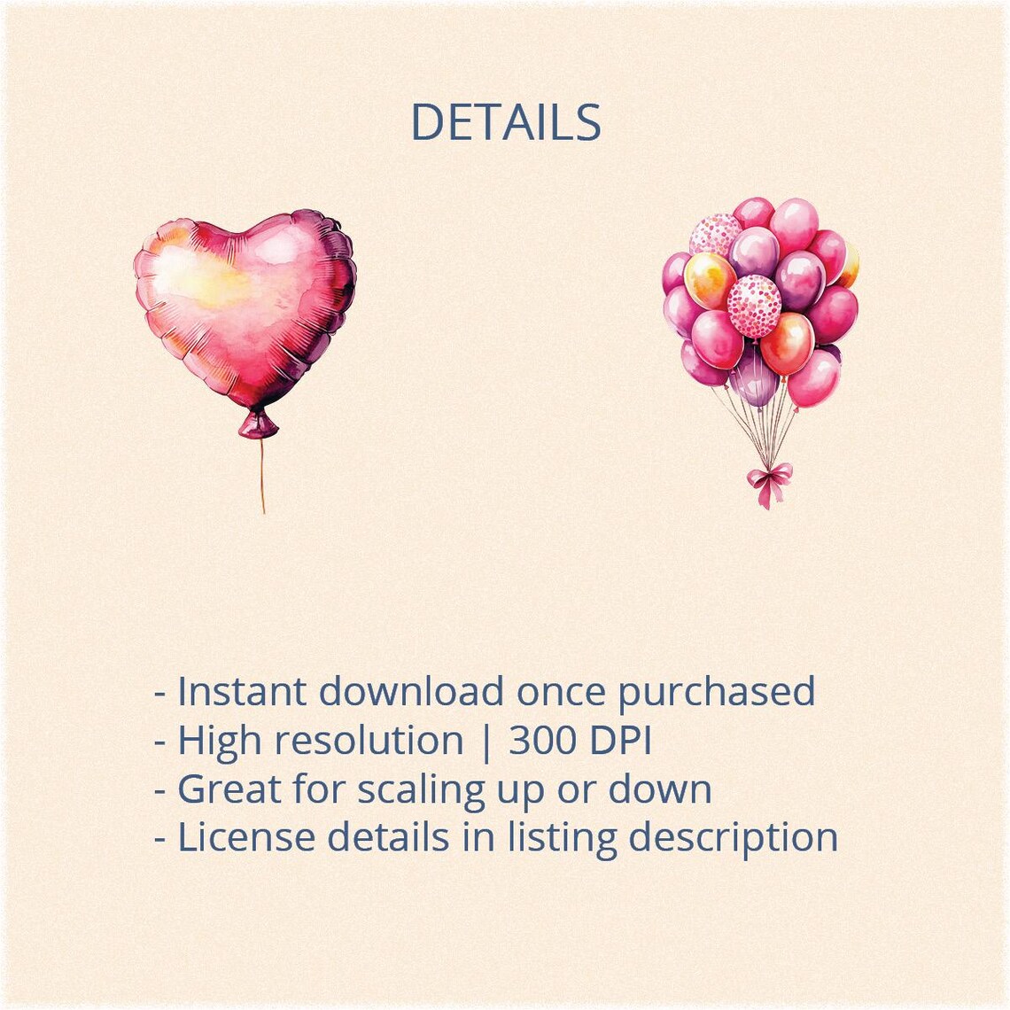 Pink Balloons Clip Art Bundle: Baby Shower PNG (digital Download) - Etsy