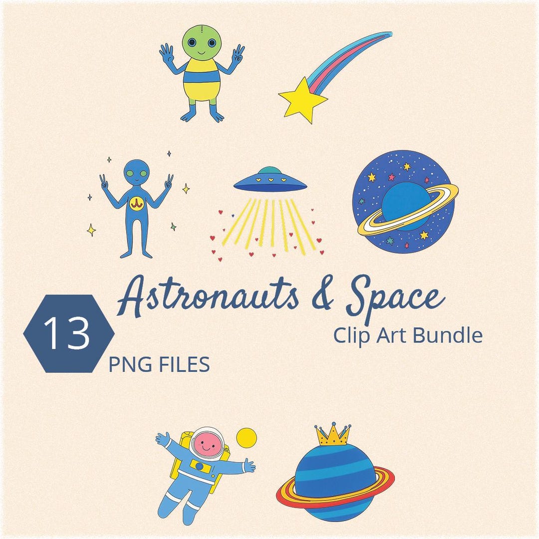 Space Clip Art Bundle: Aliens, Rockets, Galaxy (digital Download) - Etsy
