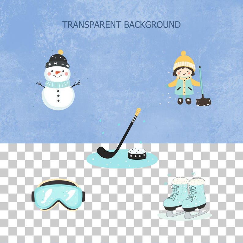 Winter Sports Clipart, Scrapbooking PNG Files (digital Download - Etsy