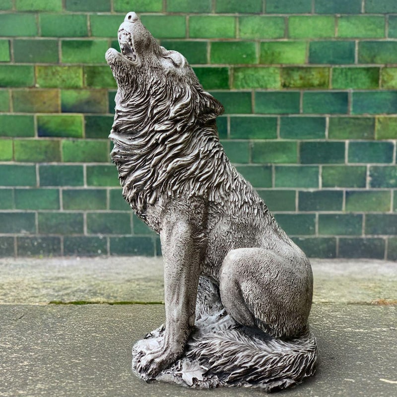 Howling Black Wolf Figurine - Etsy UK