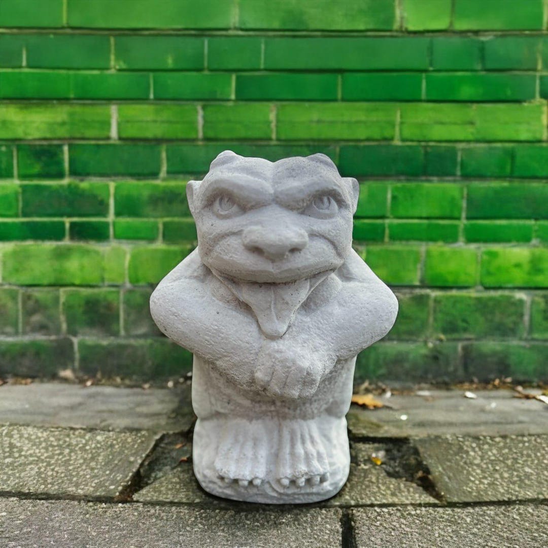 Stone Gremlin Figurine Concrete Gothic Gargoyle Statue Outdoor Fantasy ...