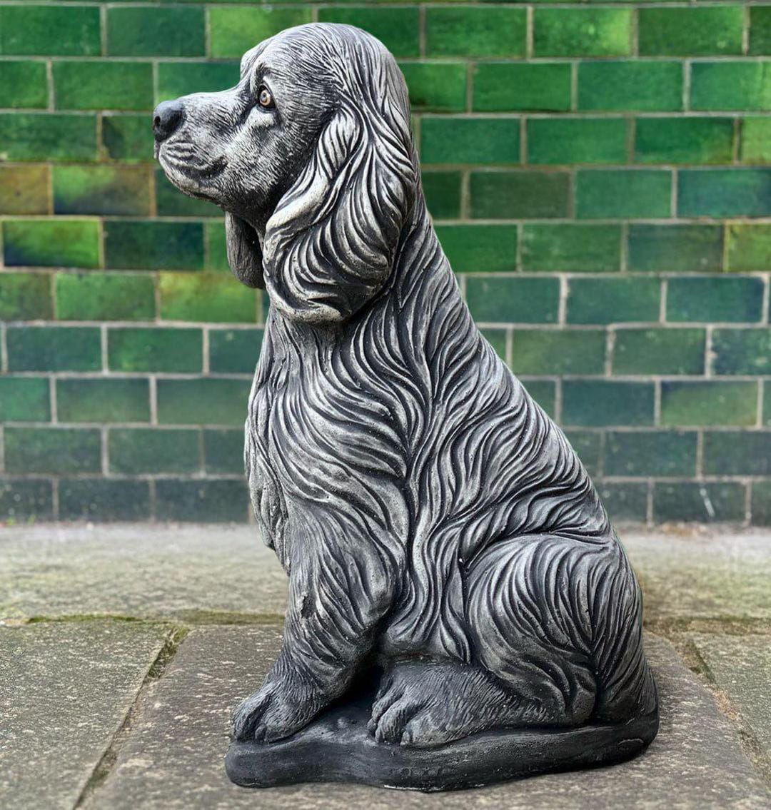 Unique Cocker Spaniel Statue Stone Spaniel Sculpture Outdoor Dog ...