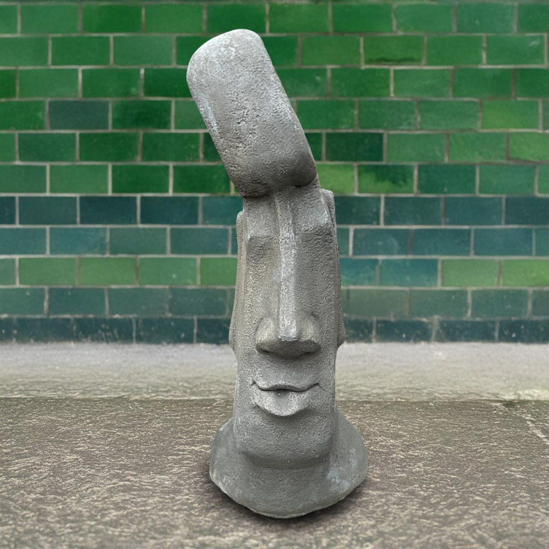 Concrete Moai Statue Stone Front Door Figurine Easter Island Man Head ...