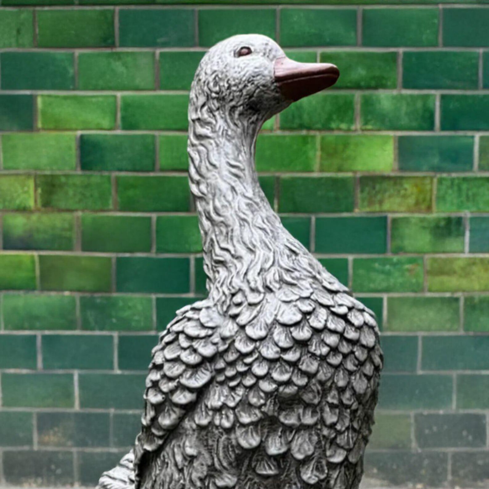 Stone Duck Sculpture Concrete Goose Statue Outdoor Bird Figurine Cement ...