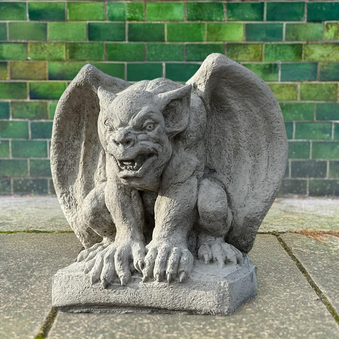 Concrete Gargoyle Figure Stone Monster Statue Outdoor Gargoyle for ...