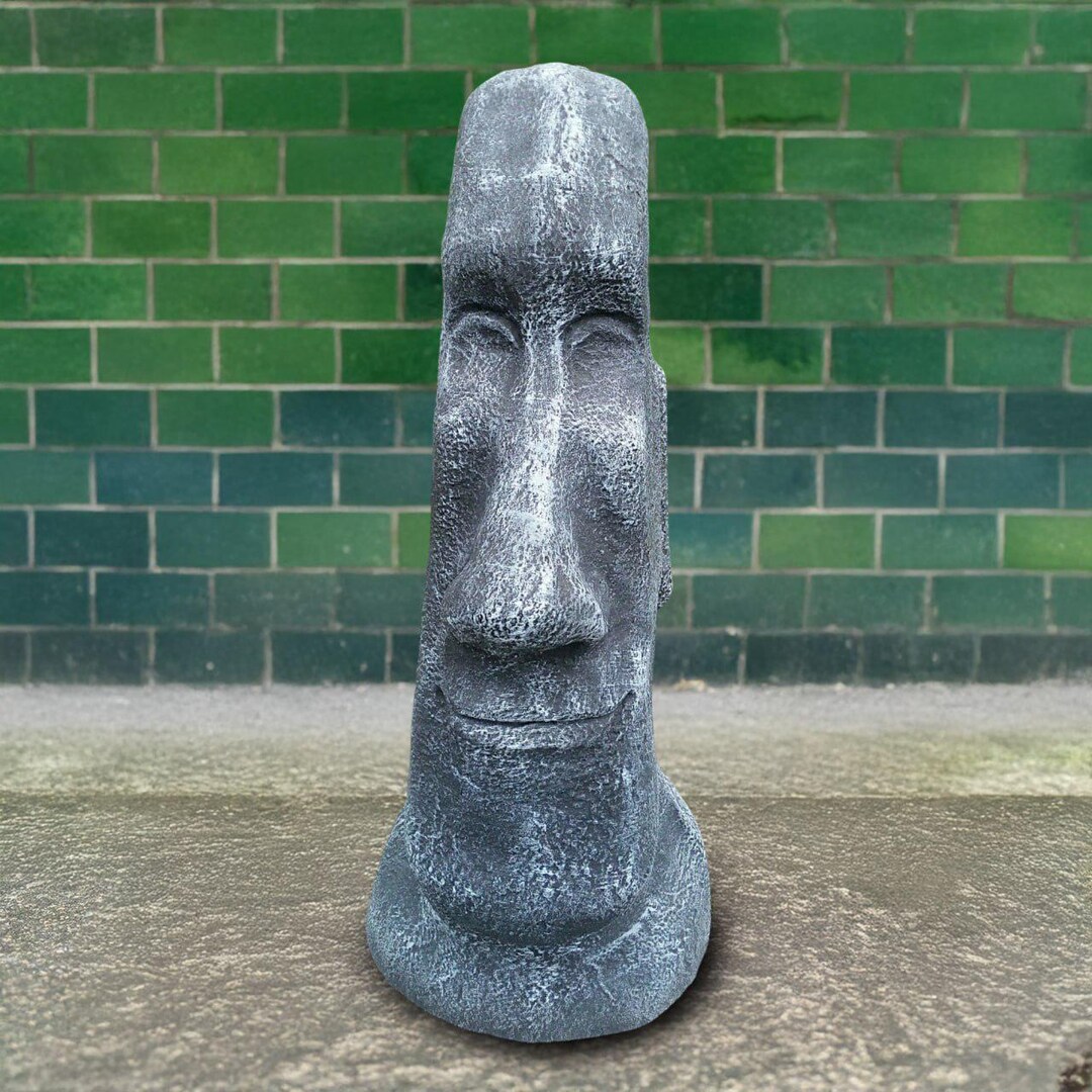 Concrete Moai Sculpture Handmade Easter Island Figure Stone Face Statue ...