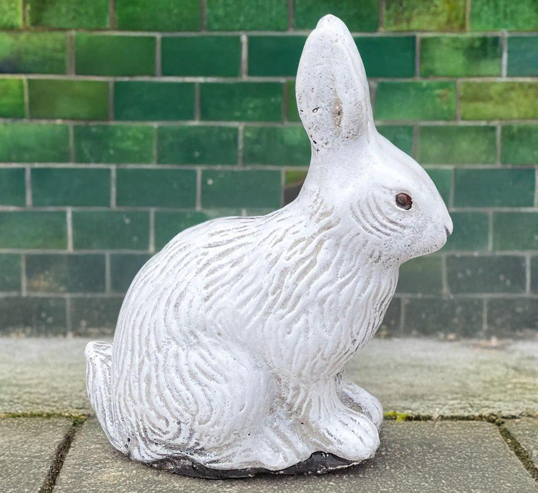 Unique Bunny Statue Concrete Rabbit Figurine Stone Animal Sculpture ...