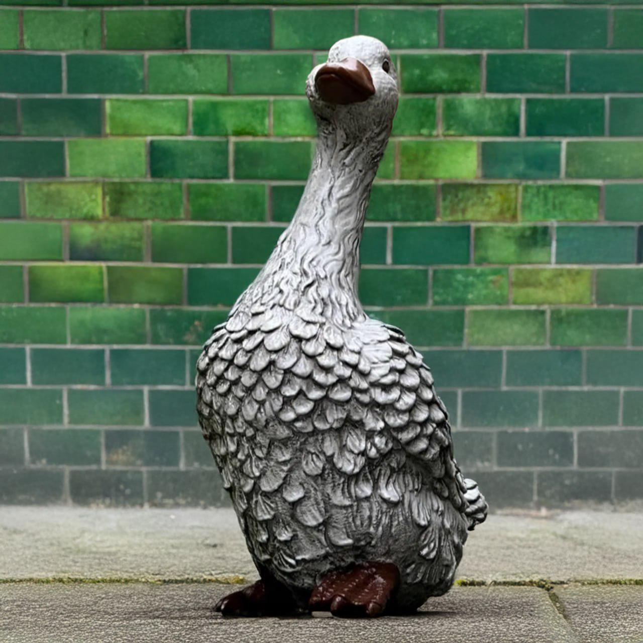 Stone Duck Sculpture Concrete Goose Statue Outdoor Bird Figurine Cement ...