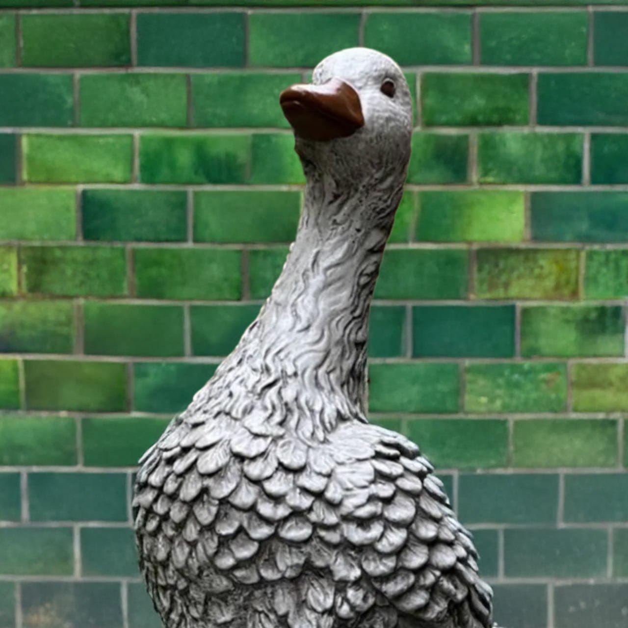Stone Duck Sculpture Concrete Goose Statue Outdoor Bird Figurine Cement ...