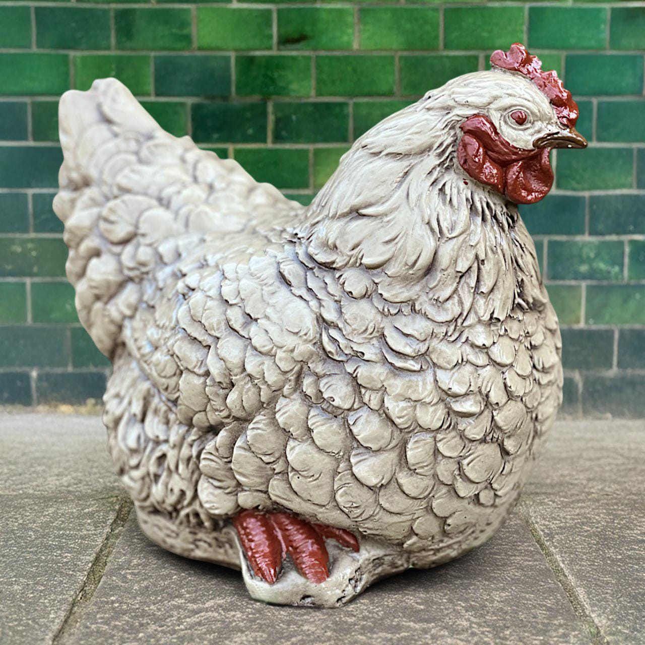 Stone Chicken Statue Concrete Bird Figurine Stone Hen Sculpture Outdoor ...