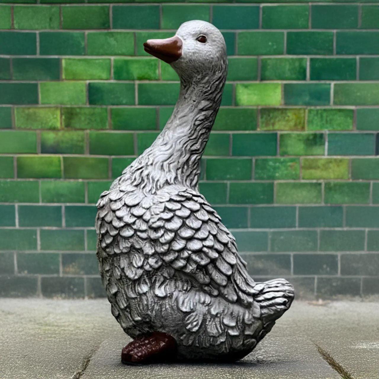 Stone Duck Sculpture Concrete Goose Statue Outdoor Bird Figurine Cement ...