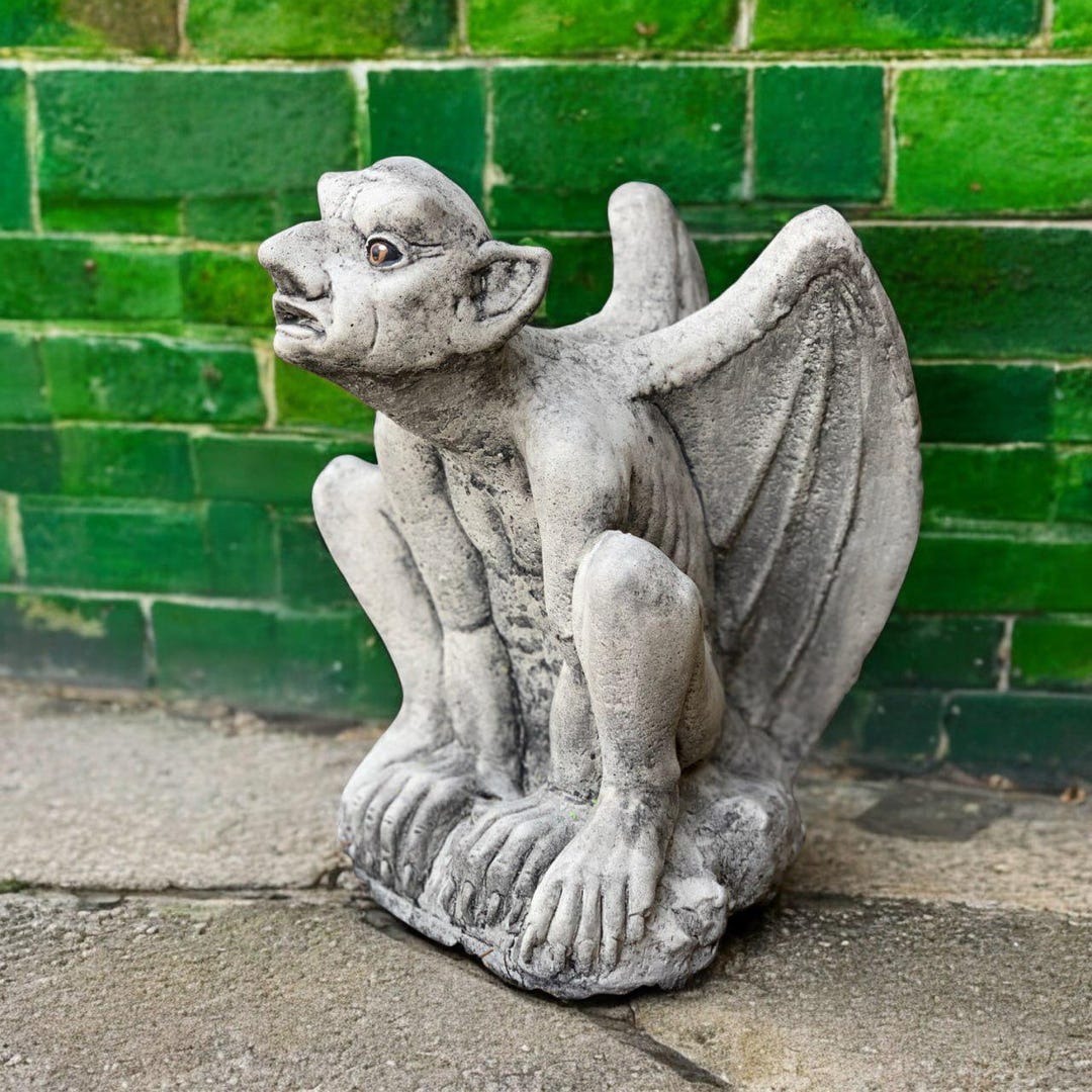 Concrete Troll Statue Stone Gothic Monster Sculpture Outdoor Guardian ...