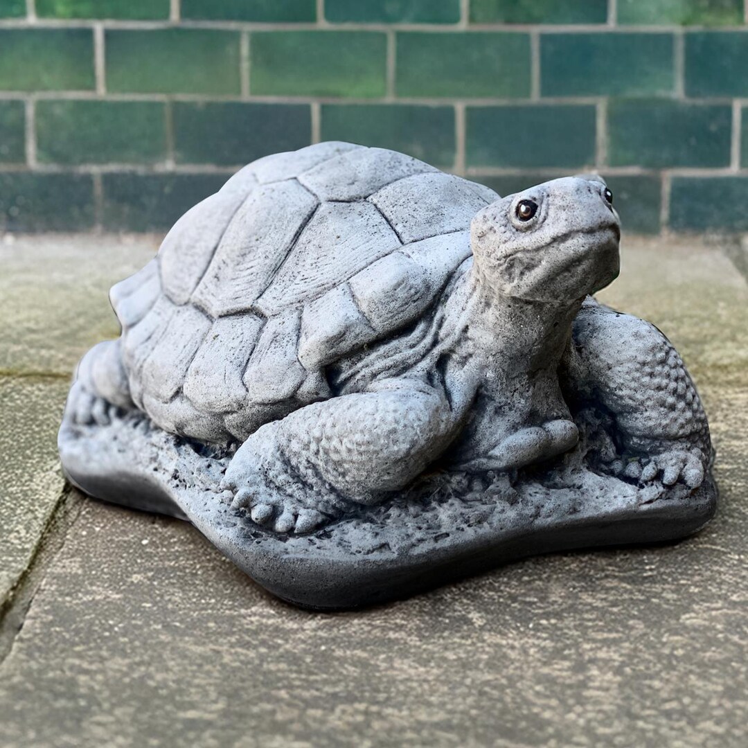 Stone Turtle Statue Concrete Tortoise Sculpture Outdoor Animal ...