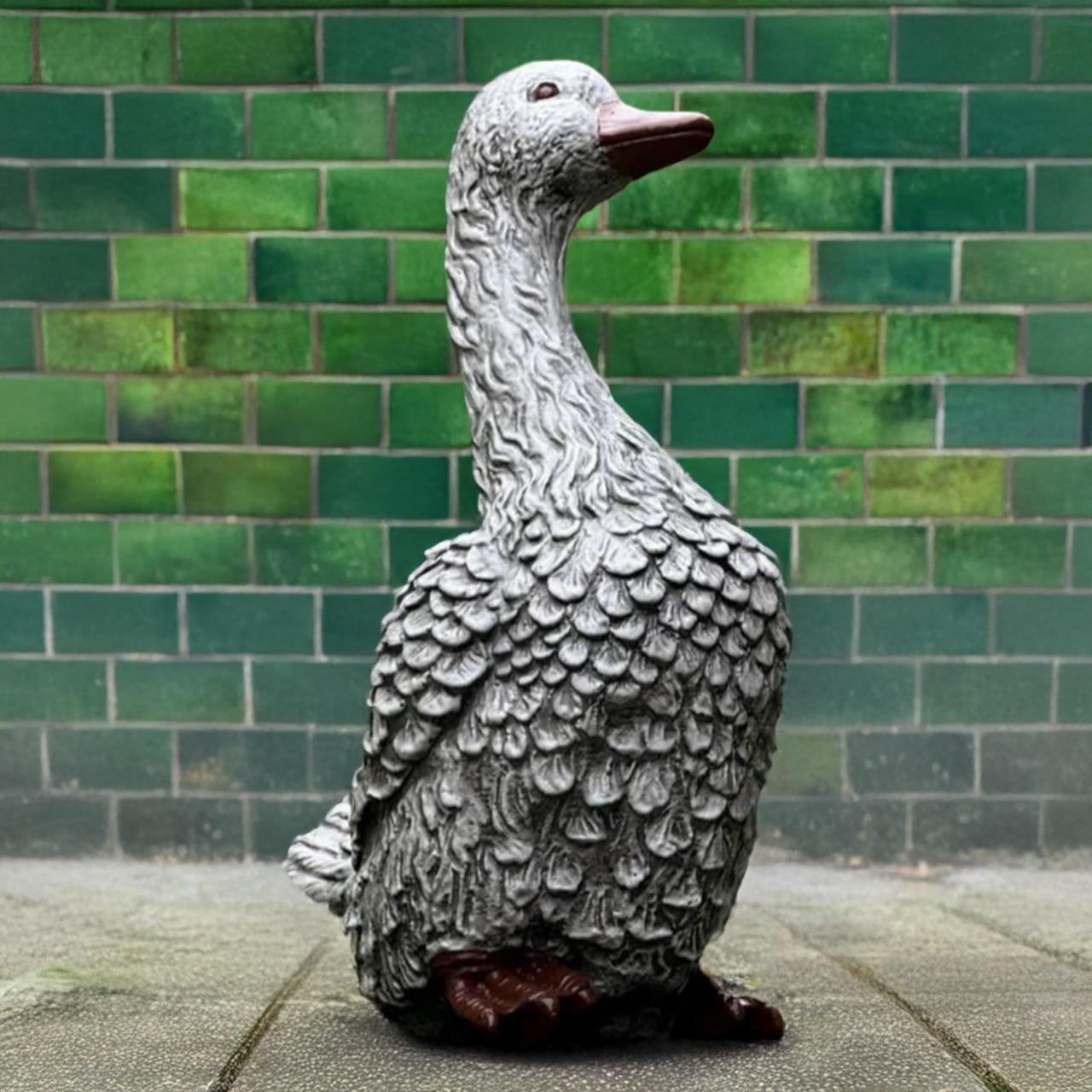 Stone Duck Sculpture Concrete Goose Statue Outdoor Bird Figurine Cement ...