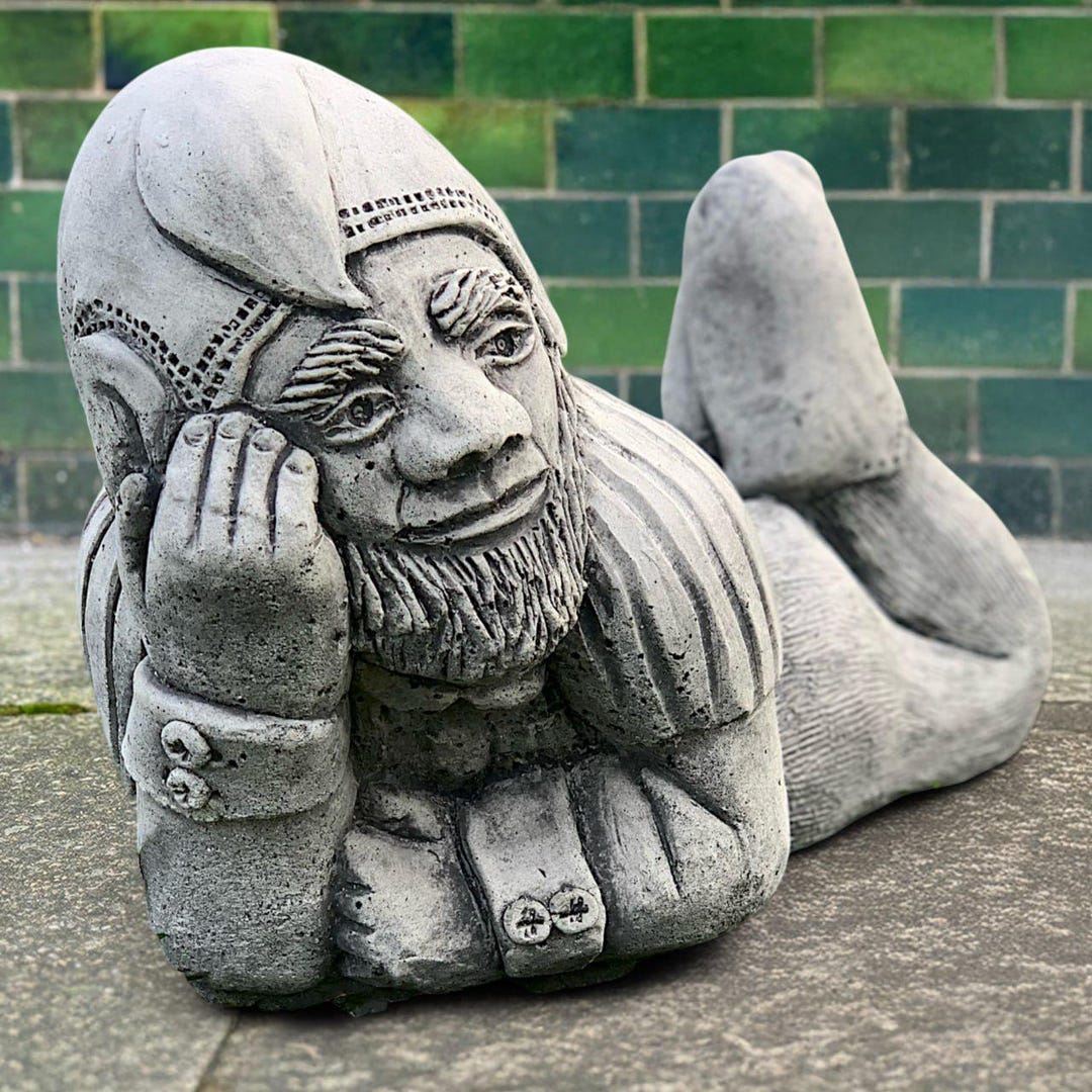 Concrete Laying Man Statue Stone Man Sculpture Outdoor Male Figurine ...