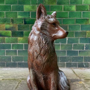 Stone Large Fox Figurine Concrete Fox Sculpture Cement Animal Statue ...