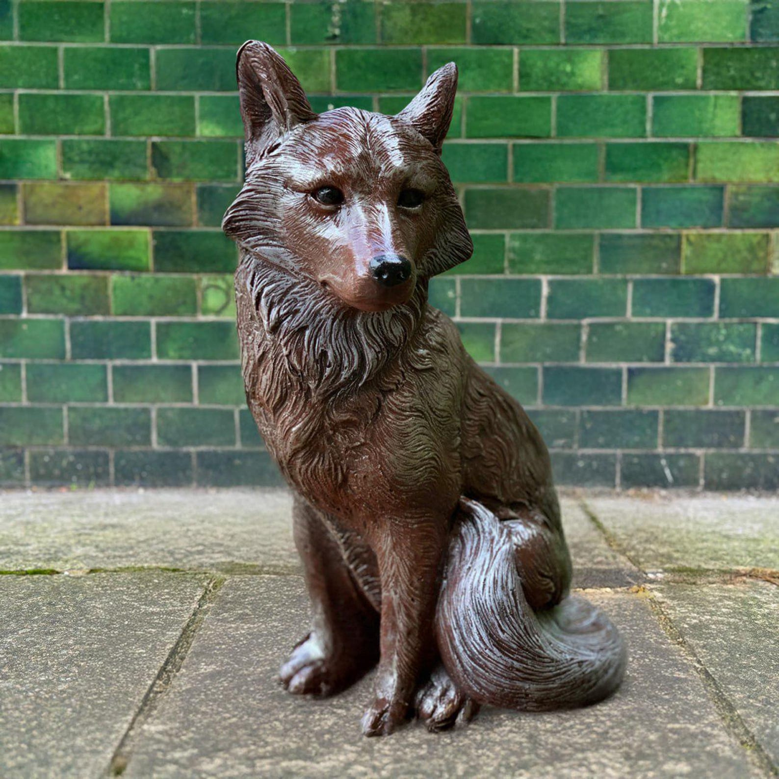 Stone Large Fox Figurine Concrete Fox Sculpture Cement Animal Statue ...