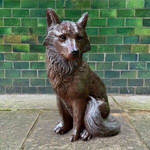Stone Large Fox Figurine Concrete Fox Sculpture Cement Animal Statue ...