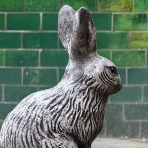 Stone Rabbit Sculpture Concrete Sitting Bunny Figurine Outdoor Animal ...