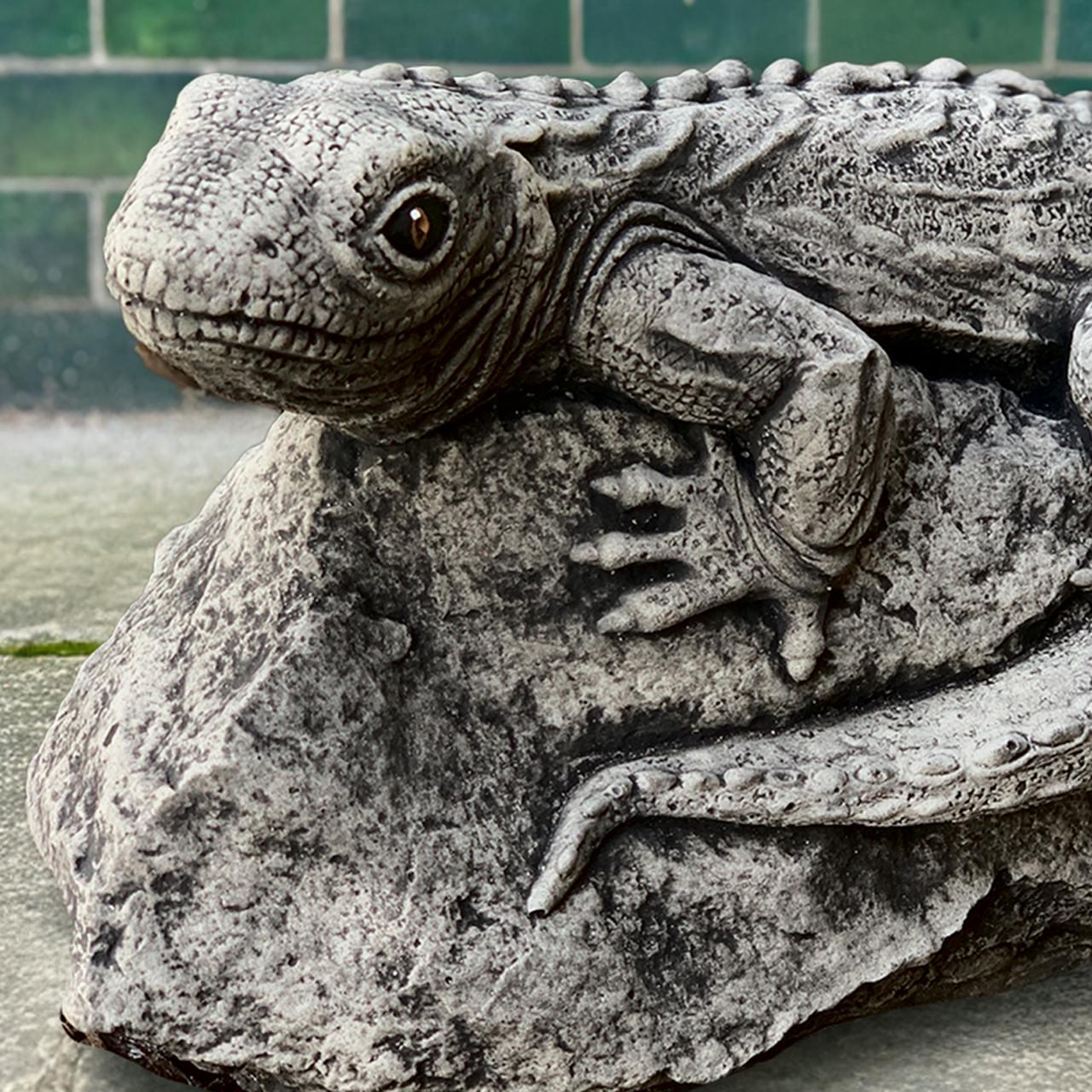 Stone Lizard Garden Statue Concrete Reptile Decoration Outdoor Lizard ...