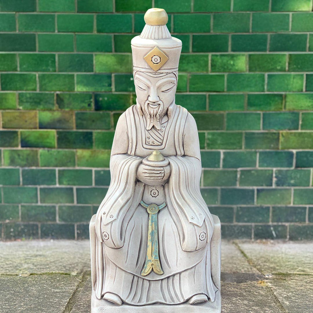 Chinese Emperor Statue Concrete Guardian Figurine for Garden Feng Shui ...