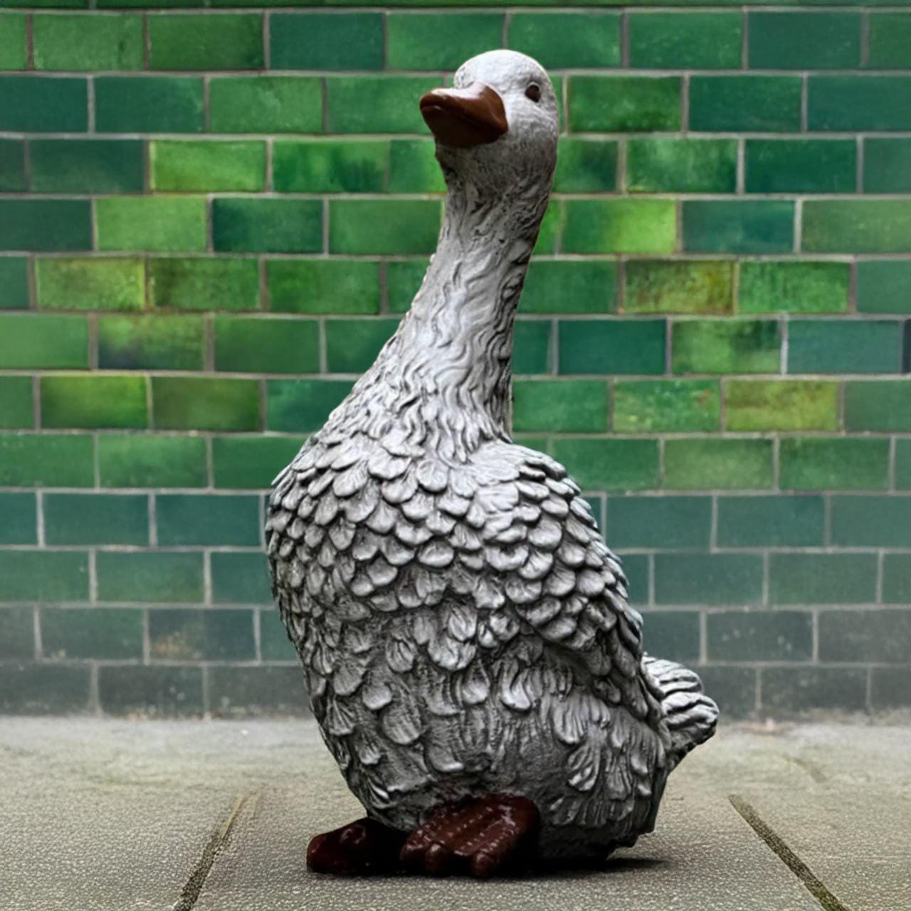 Stone Duck Sculpture Concrete Goose Statue Outdoor Bird Figurine Cement ...