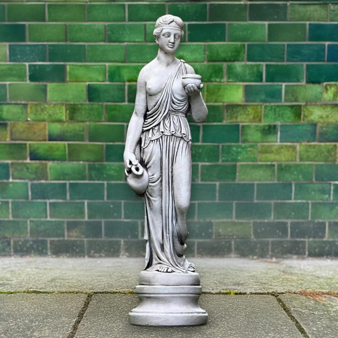 Greek Goddess Statue Concrete Woman Figurine Outdoor Ancient Decor ...