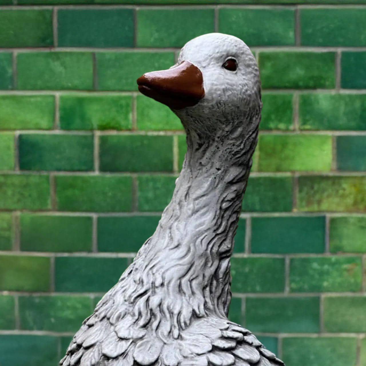 Stone Duck Sculpture Concrete Goose Statue Outdoor Bird Figurine Cement ...
