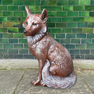 Stone Large Fox Figurine Concrete Fox Sculpture Cement Animal Statue ...