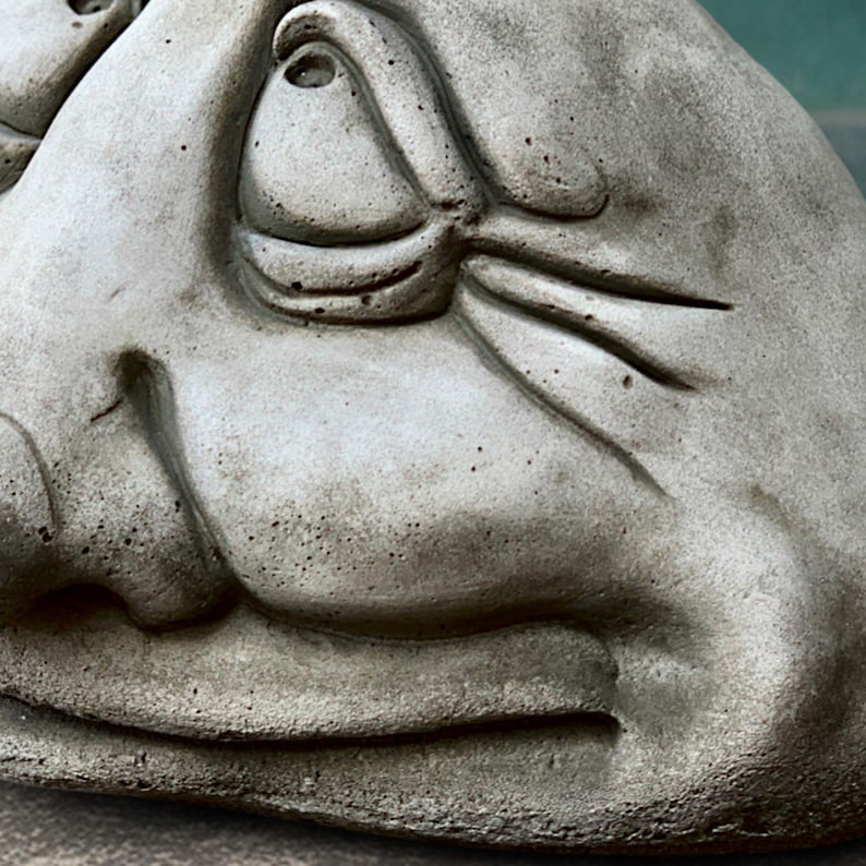 Funny Face Sculpture Concrete Face Figurine Outdoor Face Statue Cement ...