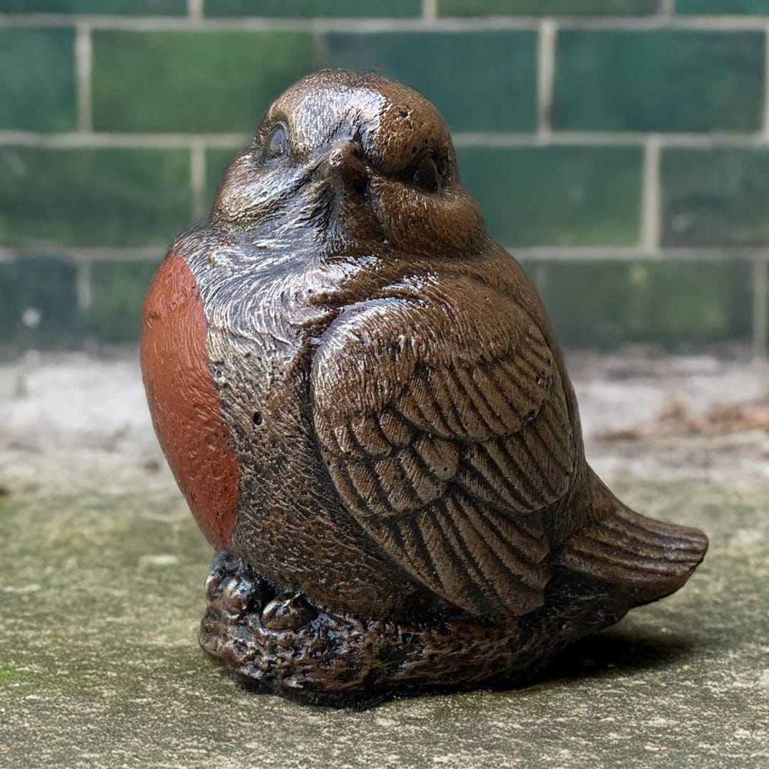 Realistic Stone Bird Statue Concrete Sparrow Sculpture for Garden ...