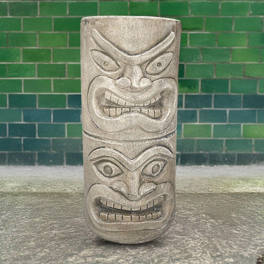 Concrete Totem Statue Stone Tribal Pillar Sculpture Outdoor Garden ...