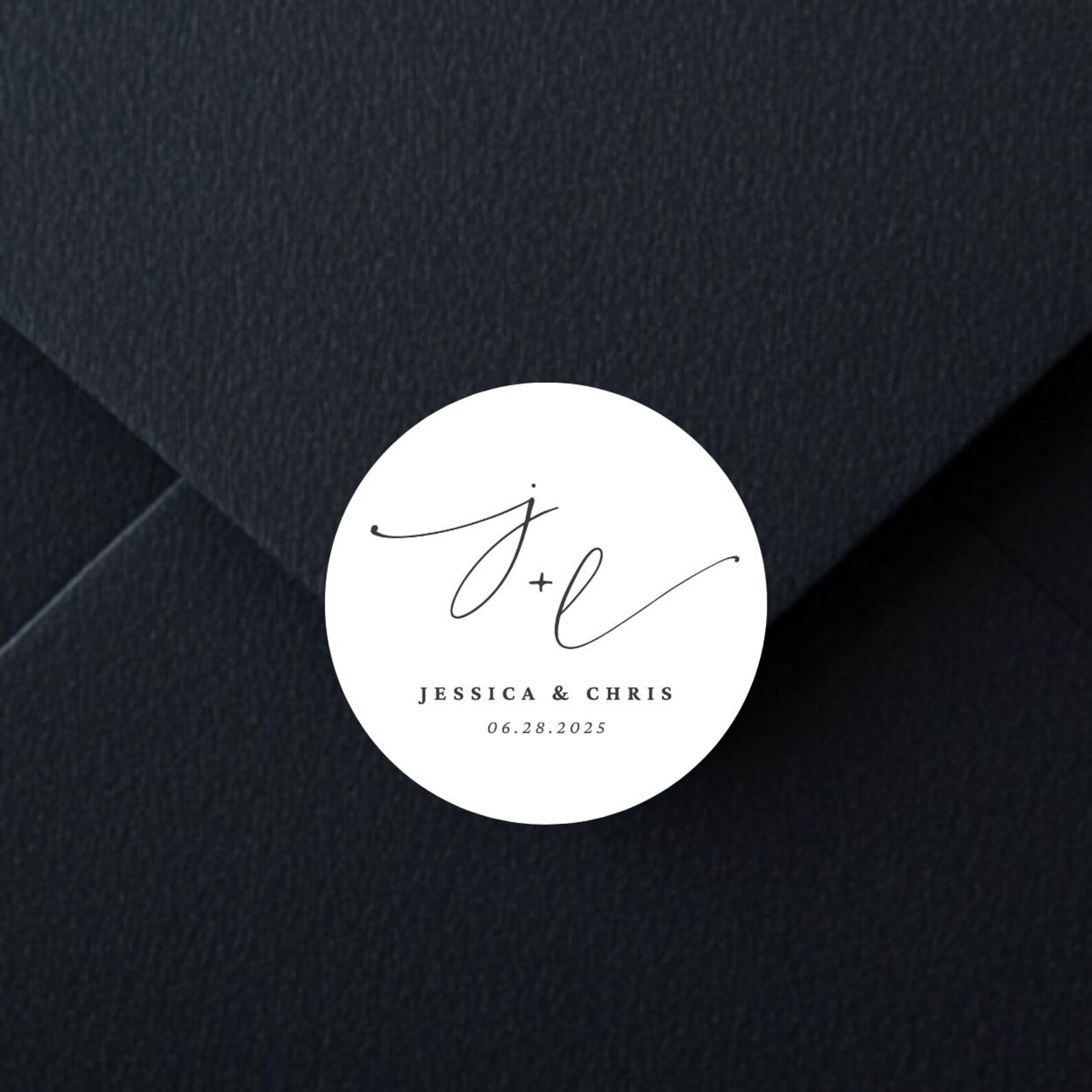 Script Initials Personalized Wedding Invitation Envelope Seal Stickers ...
