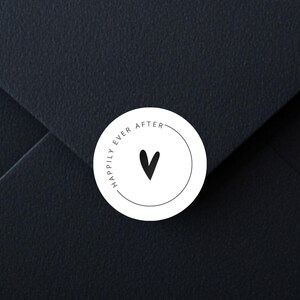 Happily Ever After Heart Wedding Date Wedding Invitation Envelope Seal ...