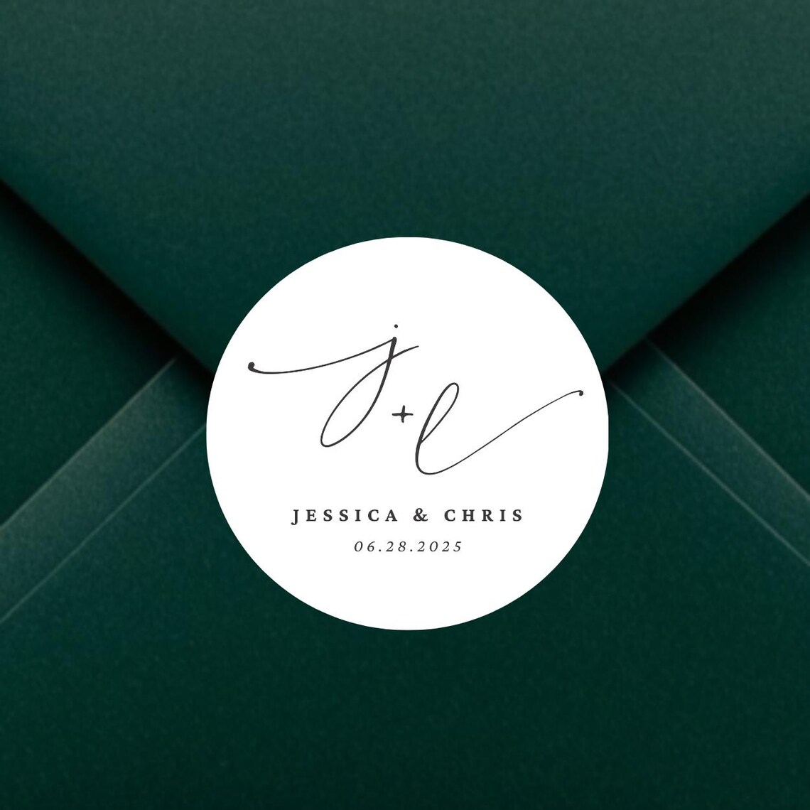 Script Initials Personalized Wedding Invitation Envelope Seal Stickers ...