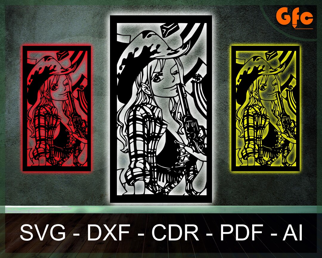 One Piece Cute Nami Svg - Cowgirl Nami Cricut - Vinly - Laser,cnc Cuts ...