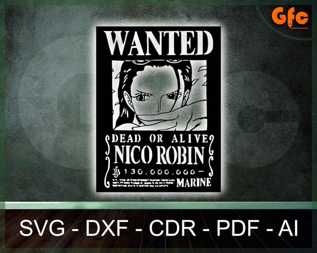 Wanted Poster Svg Anime Wall Art Cut Dxf Anime Manga Wanted Poster Dxf ...