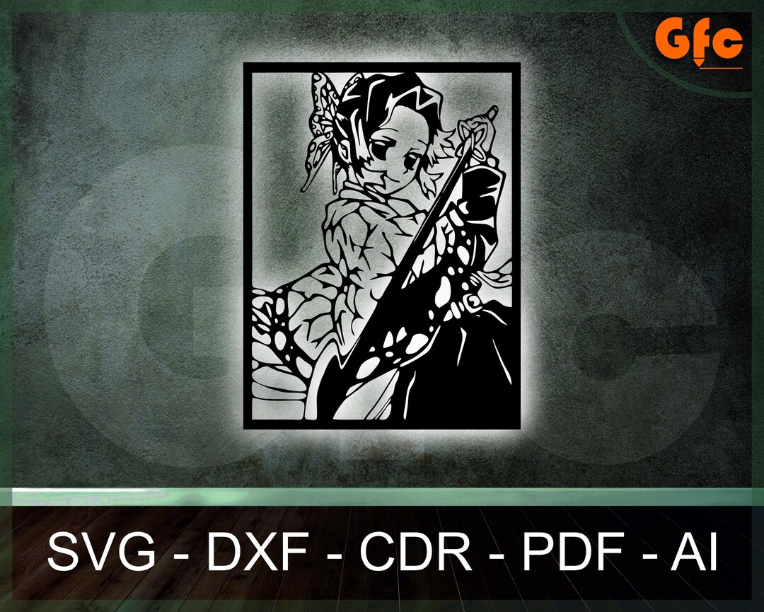 Demon Slayer Shinobu Kocho Svg - Cute Shinobu Art - Laser Cut, Cricut ...