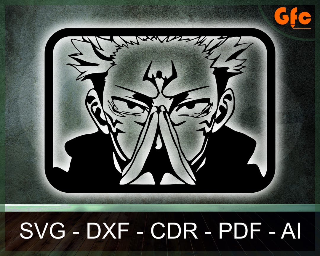 Sukuna Black and White Anime Svg Dxf Cdr Pdf Ai Digital Cut File for ...