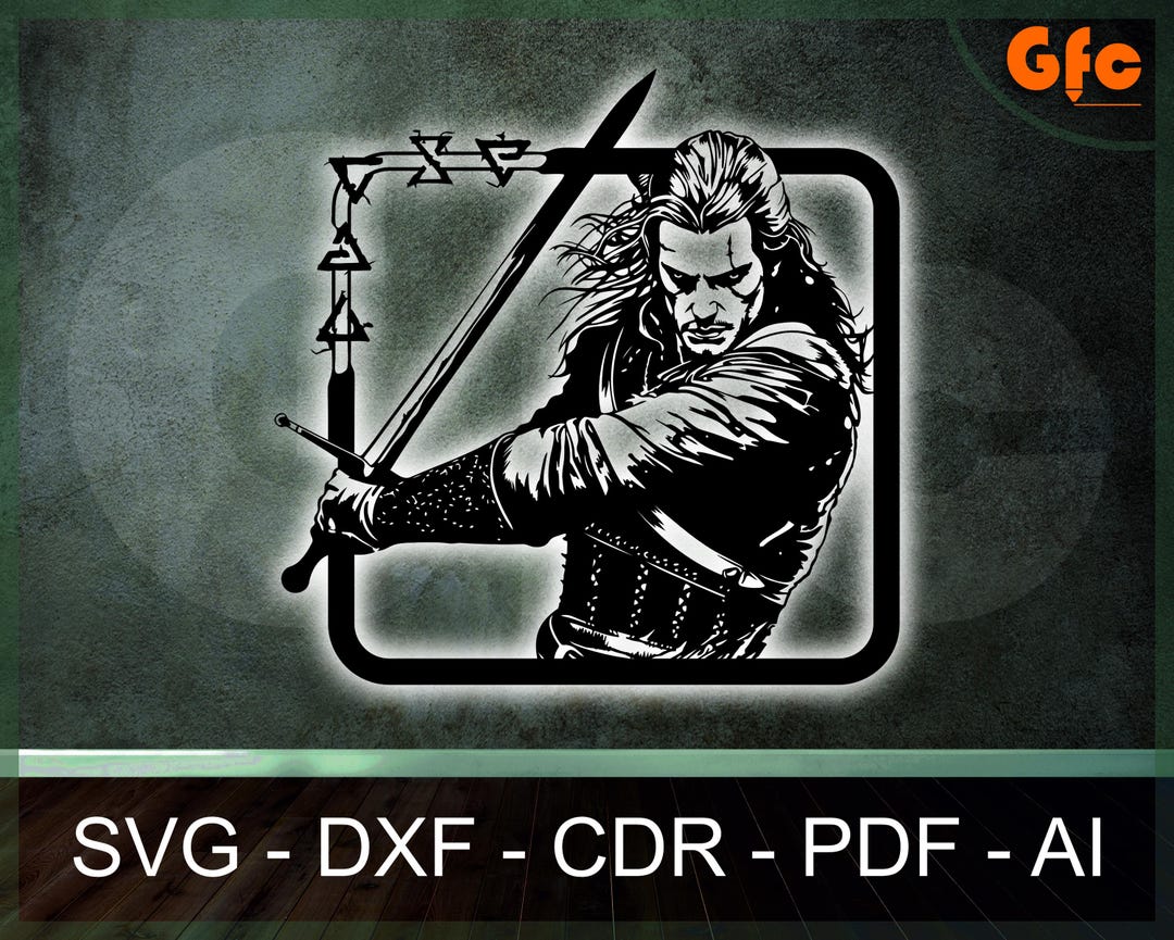 Witcher Geralt Rune Art Geralt of Rivia Laser Cut Vinly Decal Cricut ...