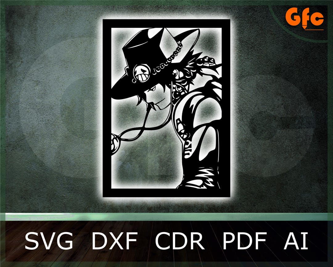 Portgas D Ace One Piece Anime Svg Dxf Cdr Pdf Ai Digital Cut File for ...