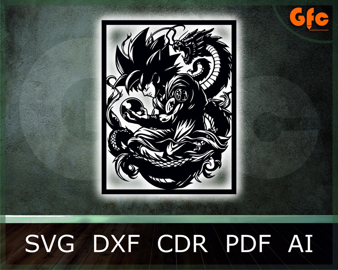 Son Goku Dragon Form Svg Dxf Cdr Pdf Ai Digital Cut File for Cricut ...