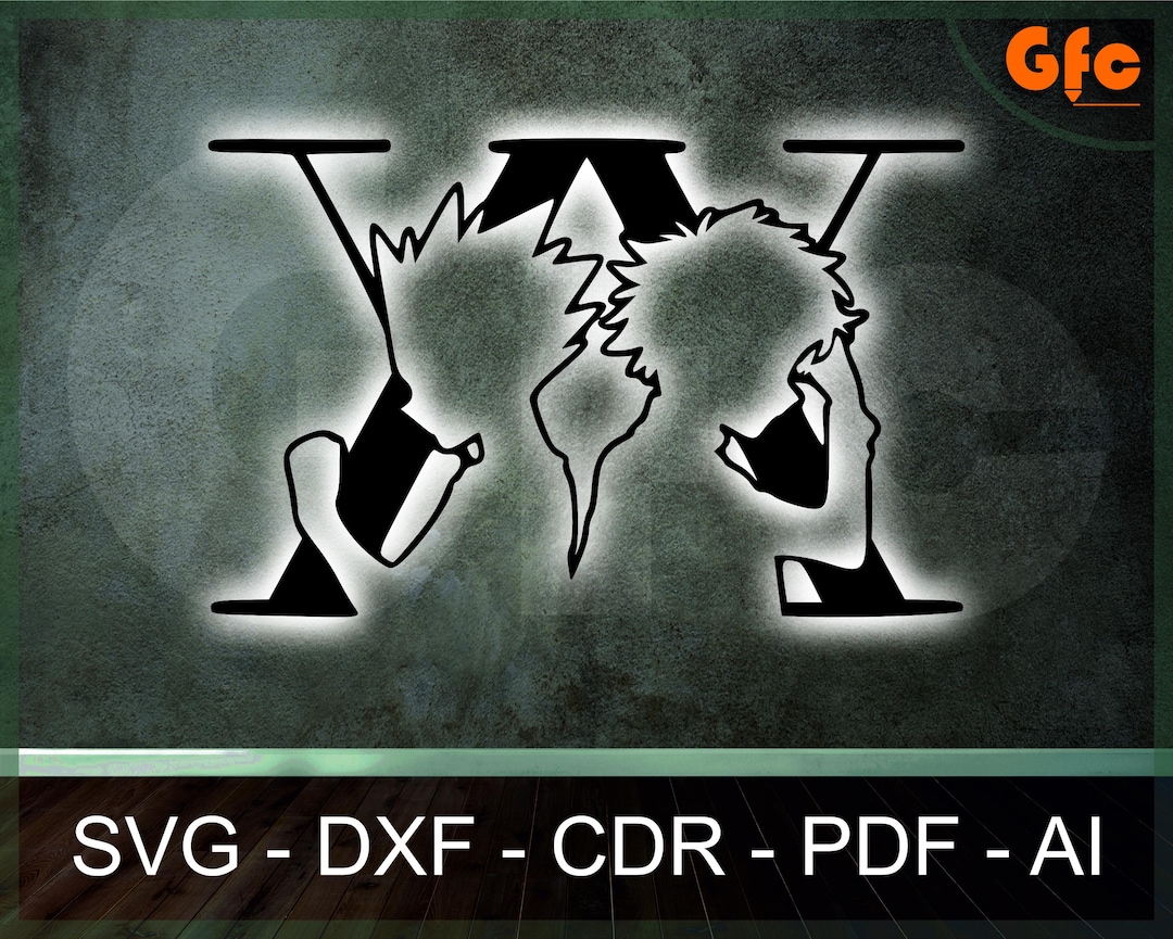 Hunter X Hunter Silhouette Logo Design Svg Cuts Laser,cnc - Vinly ...
