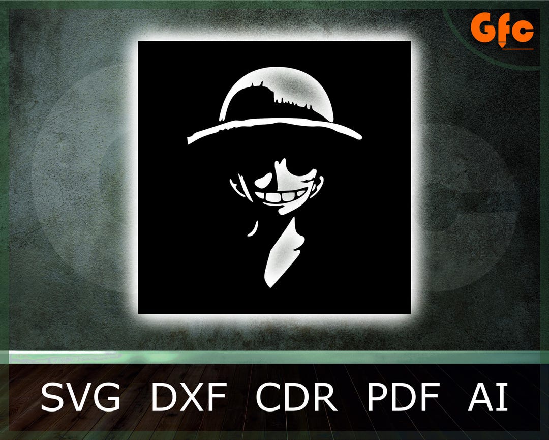 Luffy One Piece Silhouette Svg Dxf Cdr Pdf Ai fichier de découpe ...