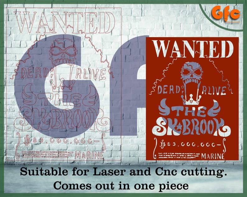 Brook Wanted Poster Svg One Piece Characters Wanted Poster Dxf-cdr-svg ...
