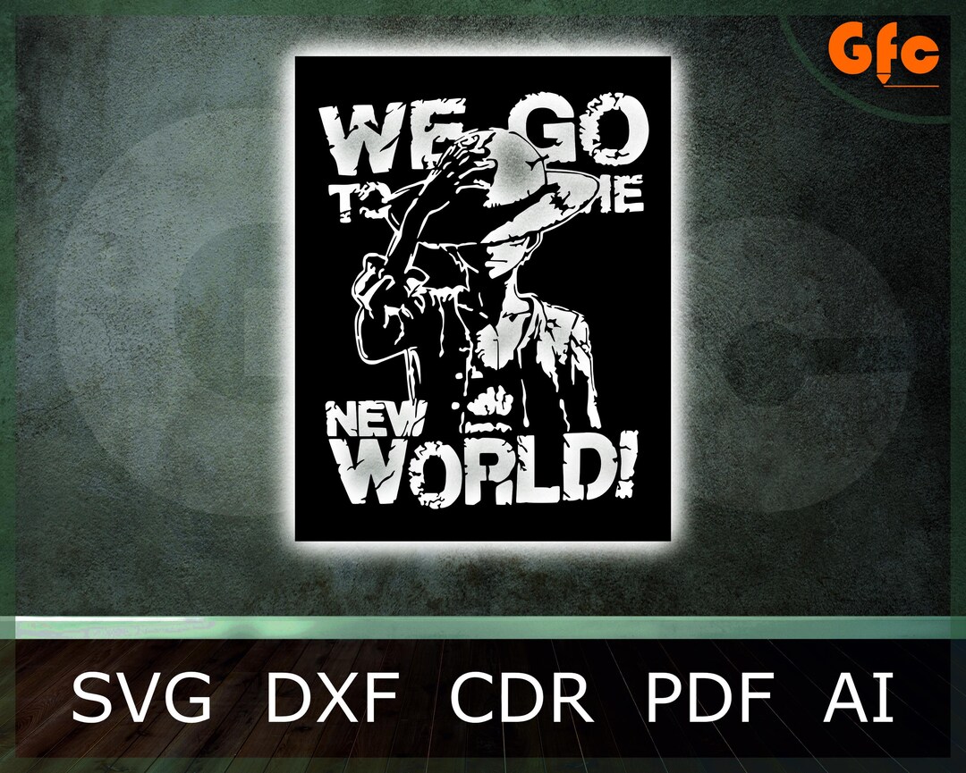 Luffy One Piece Poster Style Svg Dxf Cdr Pdf Ai Digital Cut File for ...