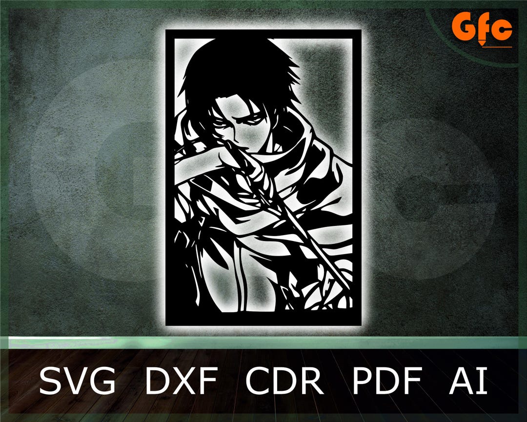 Levi Ackerman Attack on Titan Anime Svg Dxf Cdr Pdf Ai Digital Vector ...