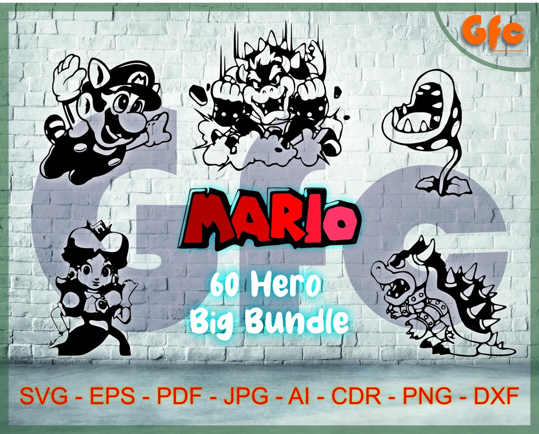 Mario Characters Svg - Mario Printing - Cricut- Mario Laser Cut and ...